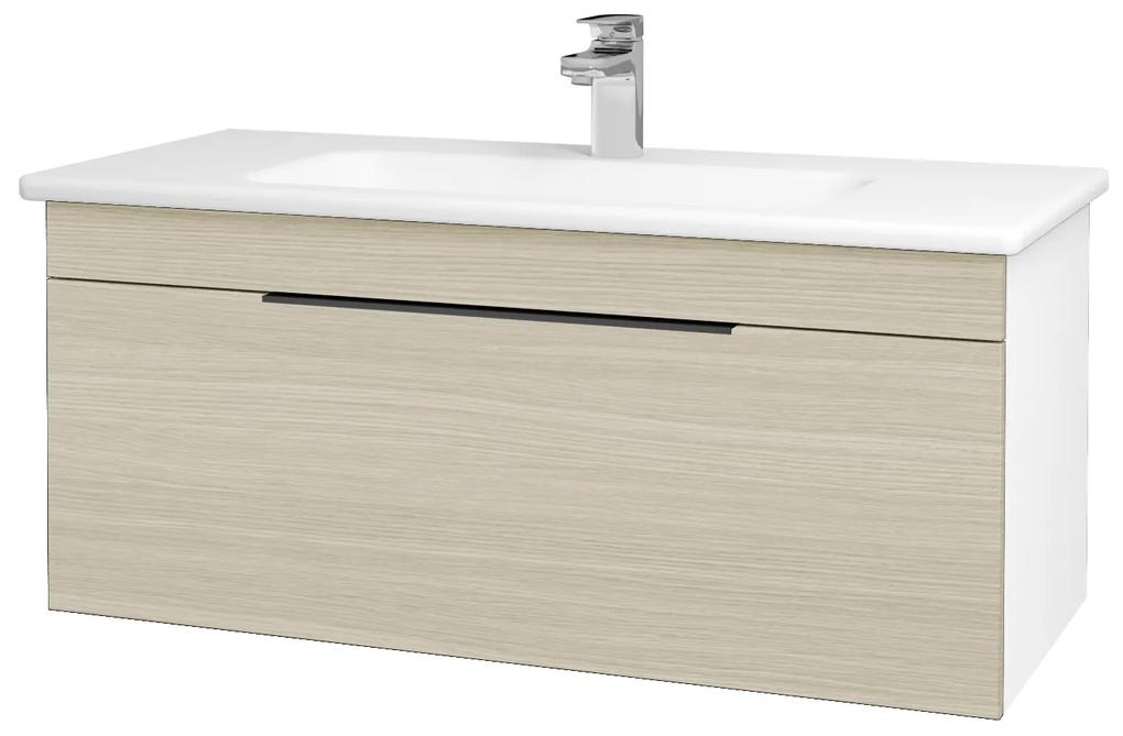 Dřevojas Koupelnová skříň ASTON SZZ 100 Varianta: N01 Bílá lesk / Úchytka T01 / D02 Bříza