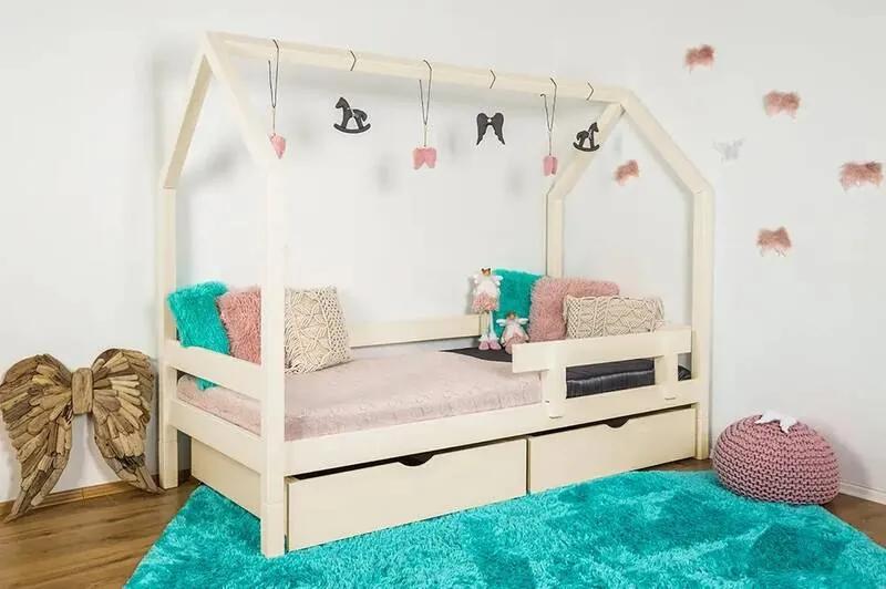 MAXIDO Dětská postel domeček Snílek - dva šuplíky 160x80 Přírodní