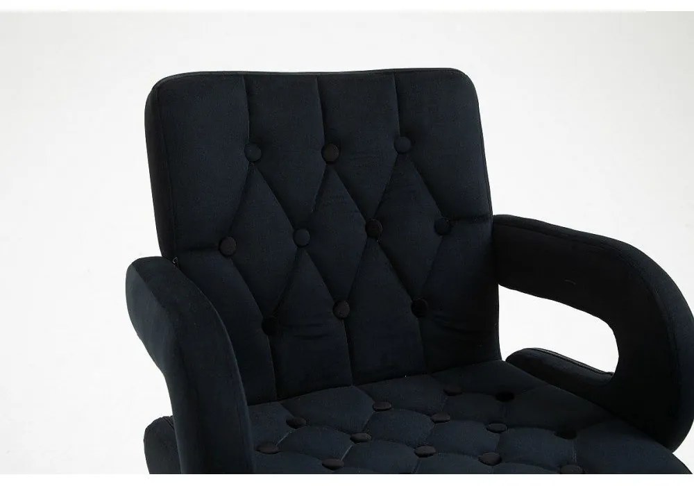 LuxuryForm DESIGN Barová židle BOSTON VELUR na zlaté kulaté podstavě - černá