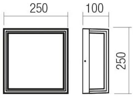Redo 90565 - LED Venkovní nástěnné svítidlo QUADRIS LED/20W/230V IP54 antracit