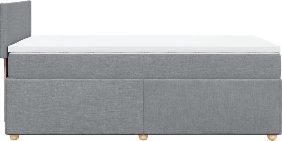 Box spring postel s matrací světle šedý 100 x 200 cm textil 3288884