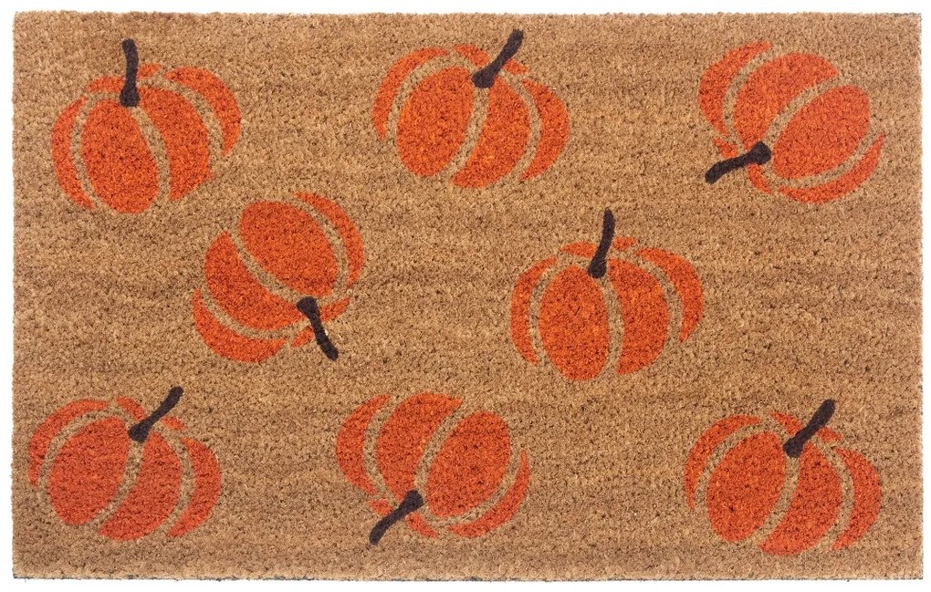 Hanse Home, Rohožka Halloween oranžové dýně 105677 - na ven i na doma, 45x75, oranžová, chodba / předsíň