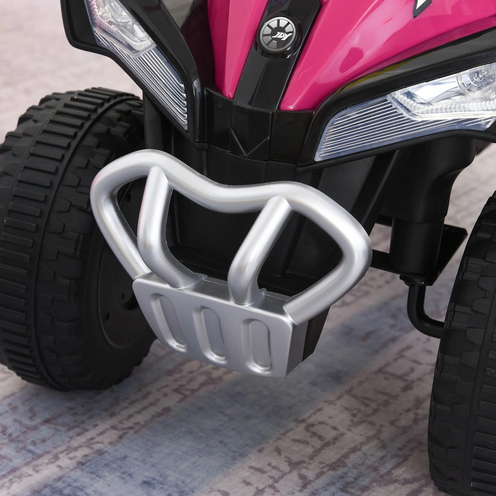 HOMCOM skluzavka auto dětské vozidlo šlapací auto světlo hudba 18-36 měsíců plast ocel růžová 67.5x38x44cm