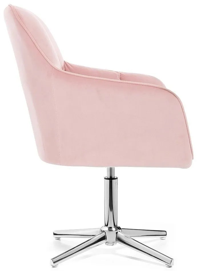 LuxuryForm DESIGN Otočné křeslo AMALFI VELUR na stříbrném kříži - růžové