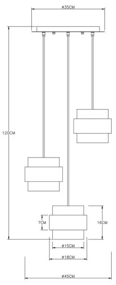 Globo 15560-3H - Lustr na lanku MILEY 3xE27/60W/230V černá/mosaz