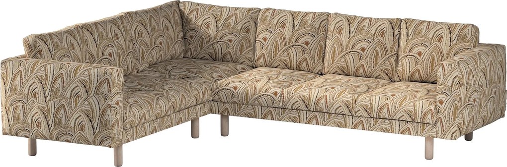 Potah na pohovku IKEA Norsborg rohová 5-místná barva béžová látka pletený vzor, vzorované