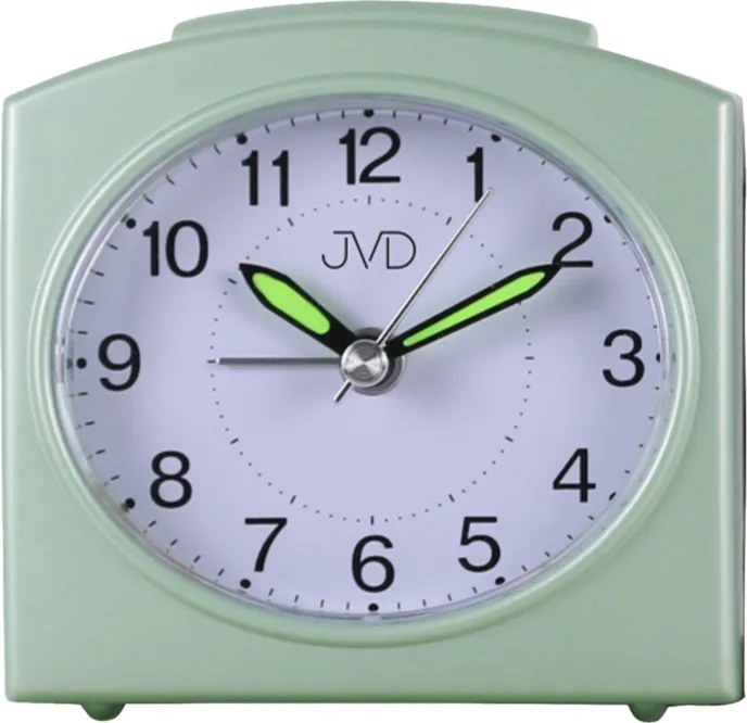 JVD Ručkový netikajicí tichý zelený budík JVD SRP8603.1
