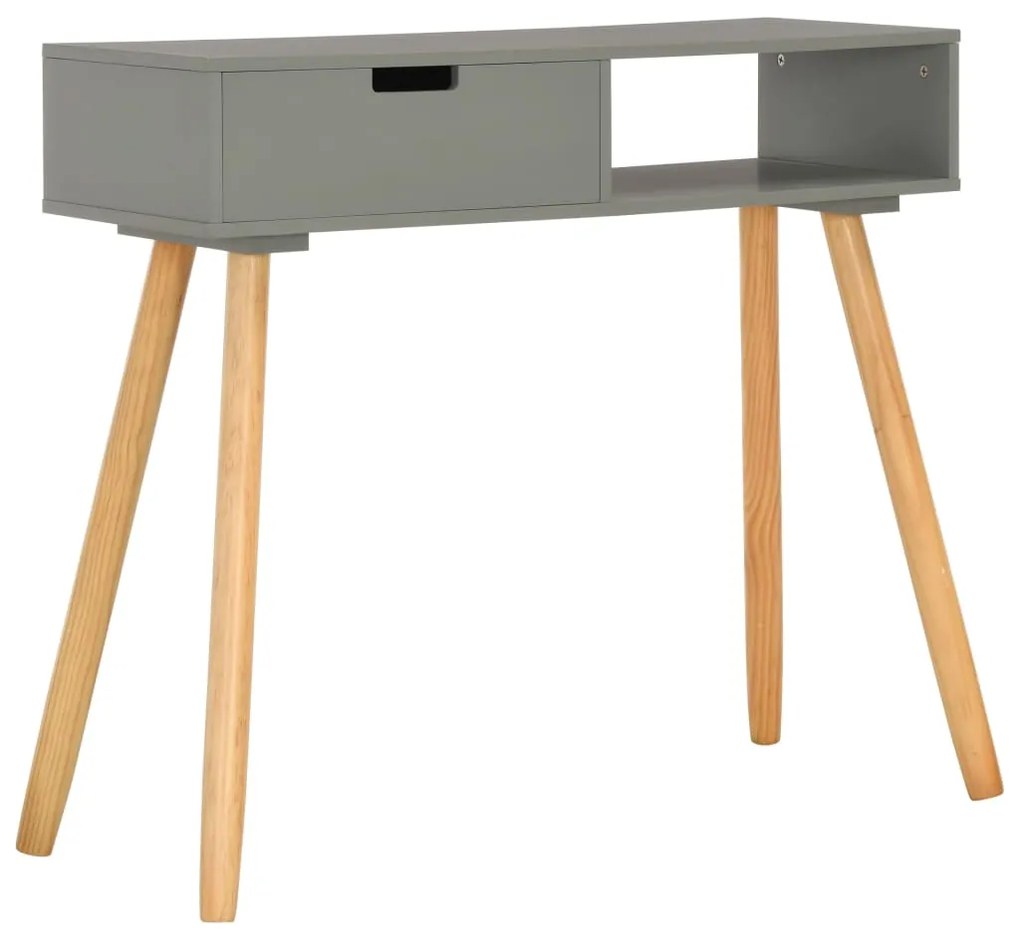 285218 vidaXL Odkládací stolek šedý 80 x 30 x 72 cm masivní borovice