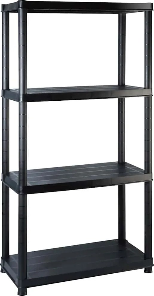 Úložný regál 4patrový černý 183 x 30,5 x 130 cm plast 3059855