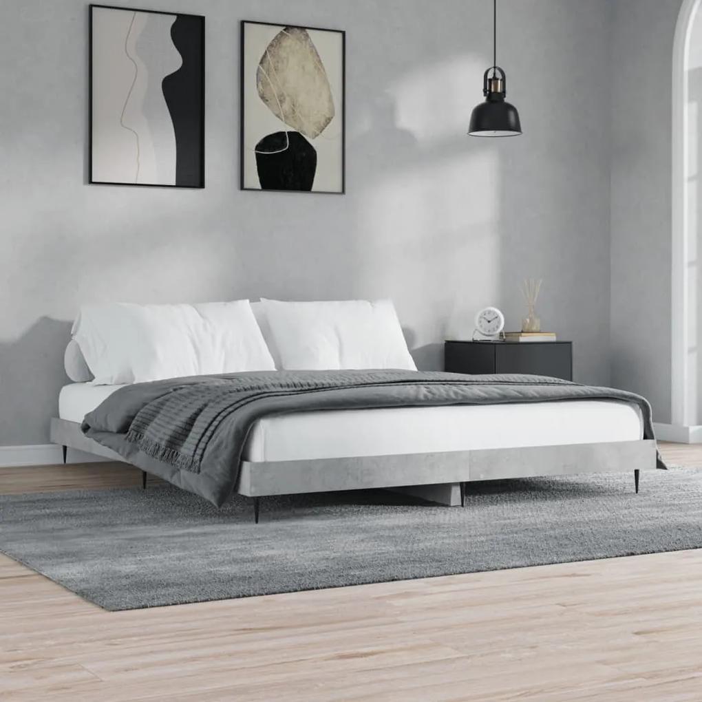 vidaXL Rám postele betonově šedý 140 x 200 cm kompozitní dřevo
