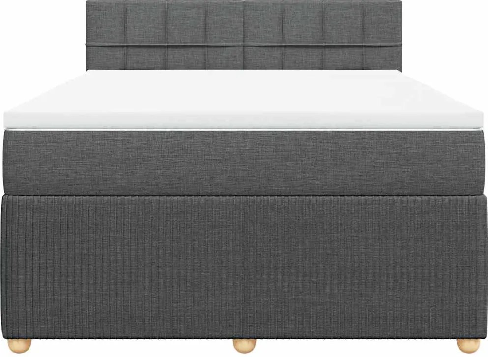 Box spring postel s matrací tmavě šedý 140 x 190 cm textil 3289752