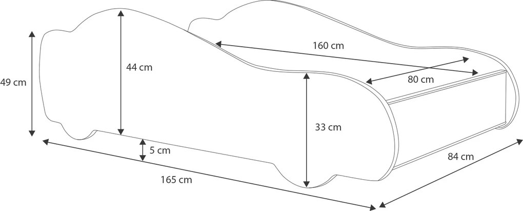 ADRK Furniture Postel s matracem a LED osvětlením SPIDER 160x80 CH-SPI-160+L-S012