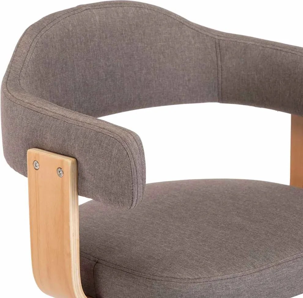 Otočné jídelní židle 2 ks taupe ohýbané dřevo a textil 3054905