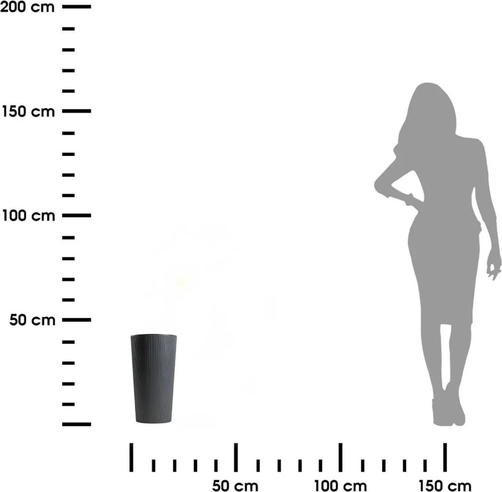 Plastový květináč URBANIKA ECO 46,6x25,5 cm antracitový
