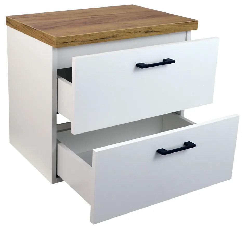 Comodo Koupelnová skříňka pod deskové umyvadlo Agria 60-HD - bílá/zlatý dub