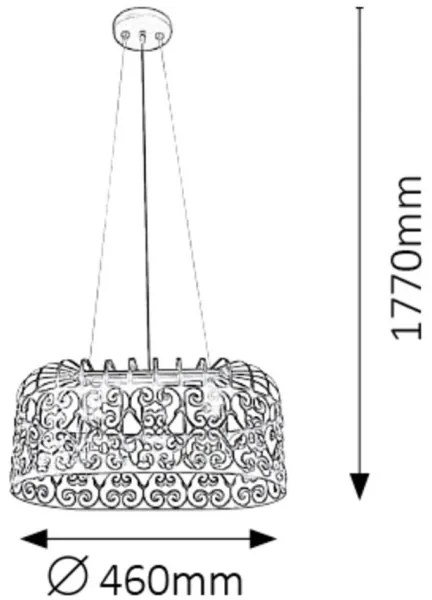 Rabalux 2157 - Lustr ALESSANDRA 2xE27/60W/230V černá
