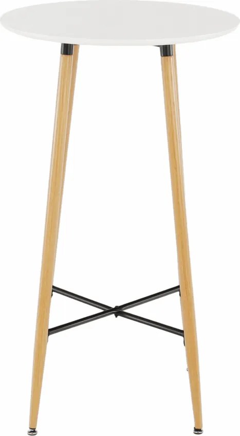 Barový stůl, bílá/dub, průměr 60 cm, IMAM