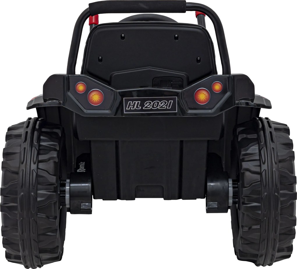 Ramiz Dětský bagr-traktor na baterie zelený + pohyblivé rameno s lžící + dálkové ovládání + pomalý start + FM rádio + LED