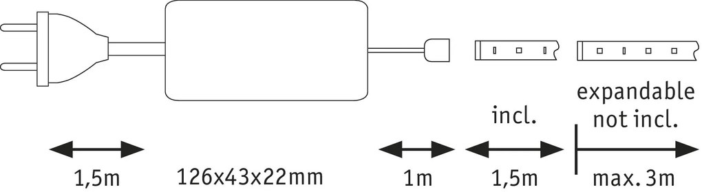 Paulmann 70577 MaxLED 500, Basic Set 10W 2700K, 1,5m rozšiřitelný na 3m, včetně trafa