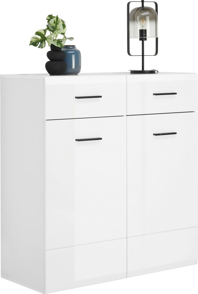 XXXLutz BOTNÍK, antracitová, bílá, 100/104/42 cm Hom`in - Botníky - 001803069041