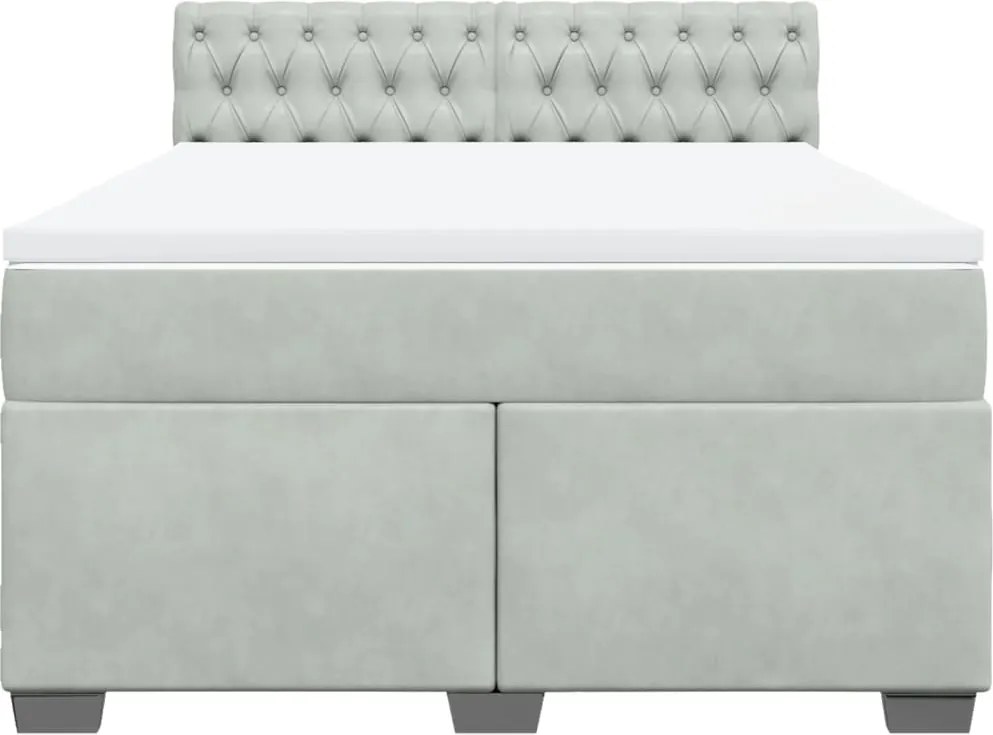 Box spring postel s matrací světle šedá 140x200 cm samet 3286336