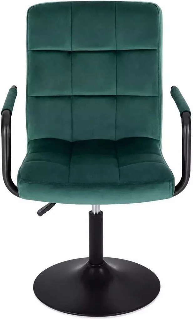 LuxuryForm DESIGN Otočná židle VERONA BLACK VELUR na černém talíři - zelená