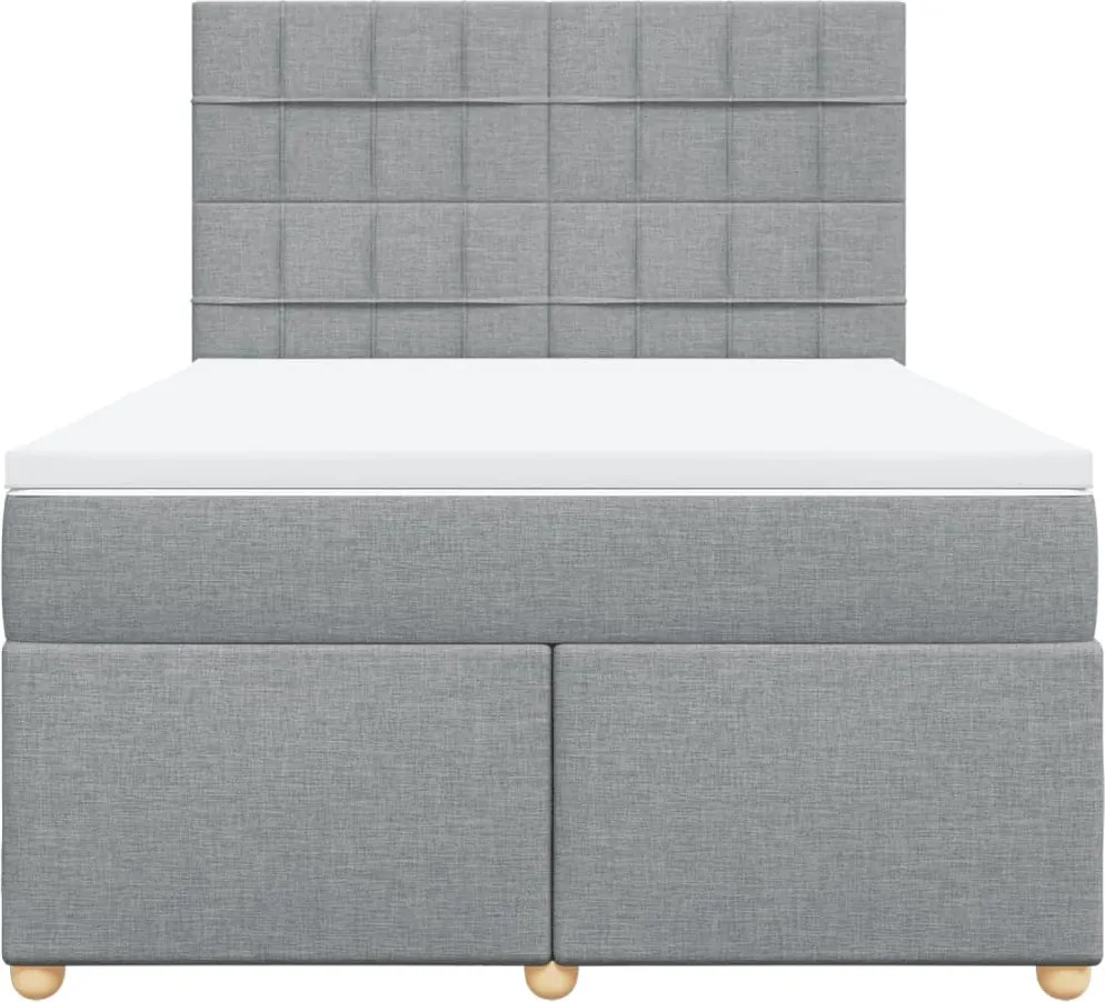 Box spring postel s matrací světle šedá 140 x 190 cm textil 3293575