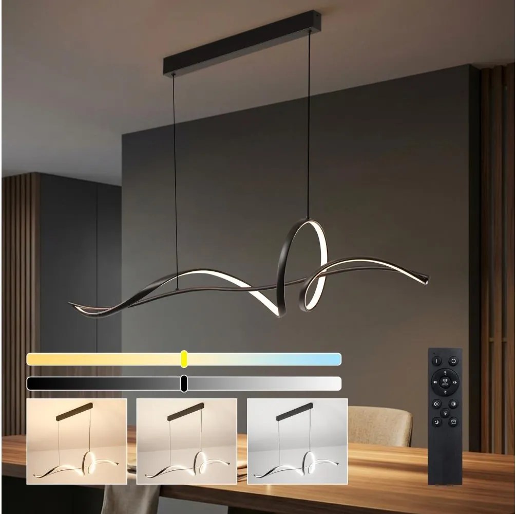 Brilagi - LED Stmív. lustr na lanku SIGNATURE LED/55W/230V 120x23 cm černá + DO