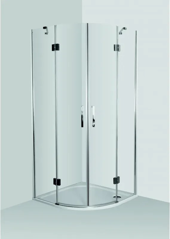 Čtvrtkruhový sprchový kout VIVEIRO NEW - Univerzální, Hliník chrom, Čiré bezpečnostní sklo - 6 mm, 90 cm, 90 cm HOPA