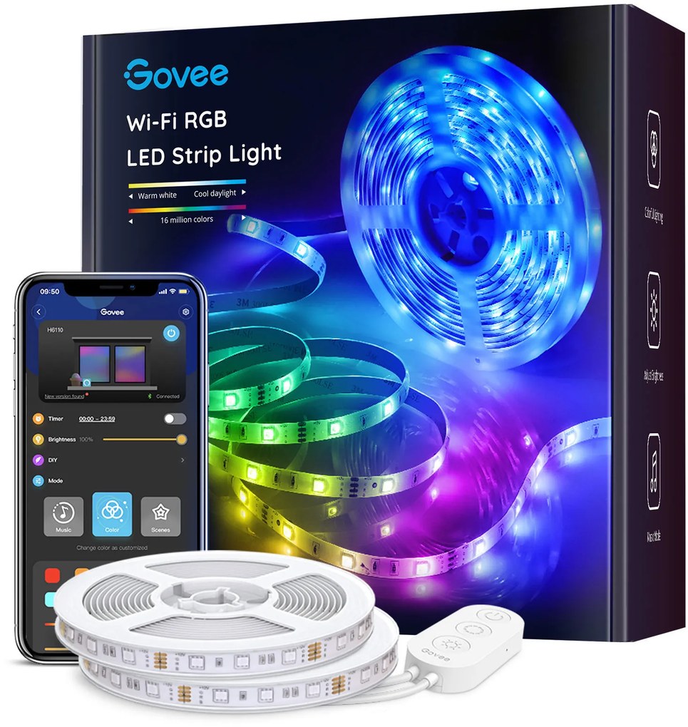 Led pásek govee wifi rgb smart led pásek 10m