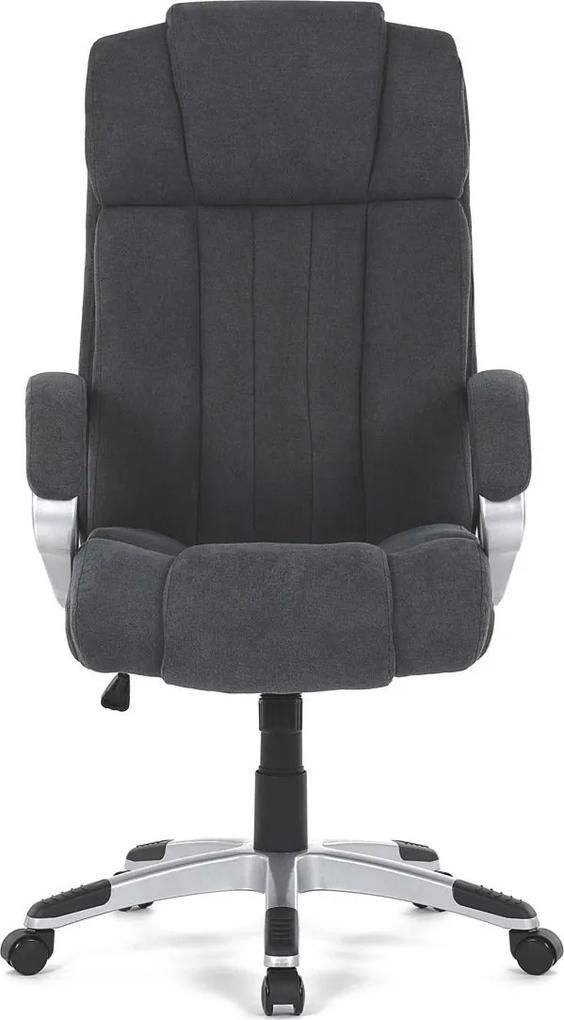 Autronic Kancelářská židle, plast ve stříbrné barvě, šedá látka, kolečka pro tvrdé podlahy KA-L632 GREY2