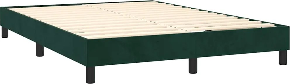 Box spring postel s matrací tmavě zelená 140x200 cm samet 3141368