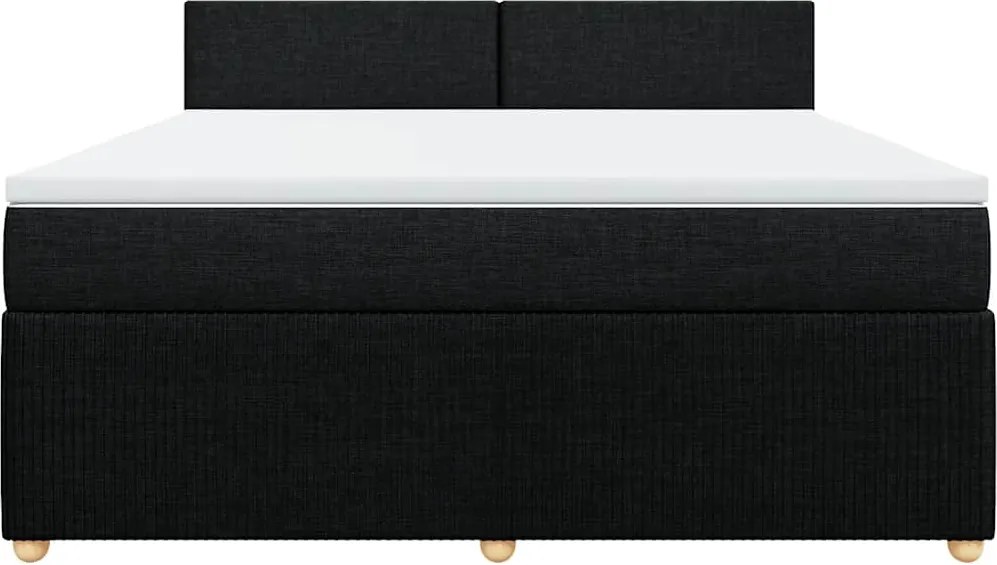 Box spring postel s matrací černá 180x200 cm textil 3287530