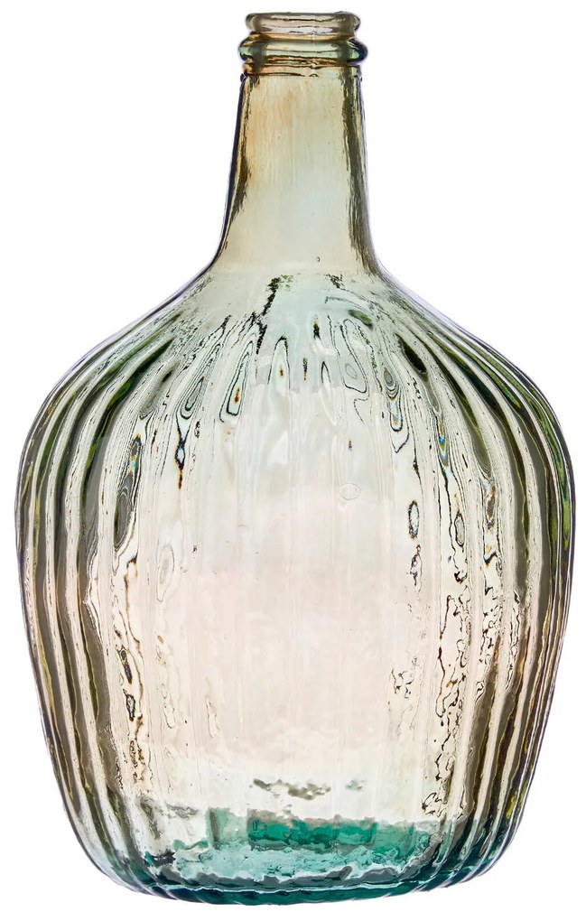 Skleněná váza ve tvaru láhve, recyklované sklo