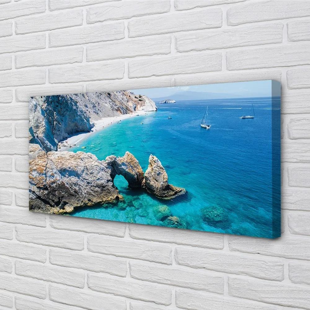 Obrazy na plátně Řecko Beach břehu moře 140x70 cm