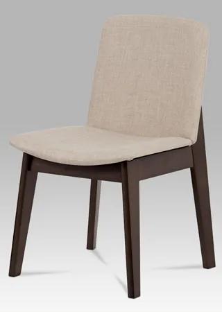 Jídelní židle v dekoru ořech potažená krémovou barvou BC-3915 WAL