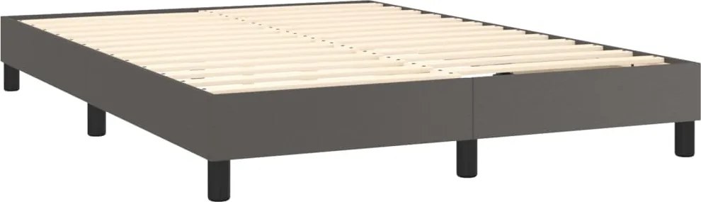 Box spring postel s matrací šedá 140 x 190 cm umělá kůže 3141123