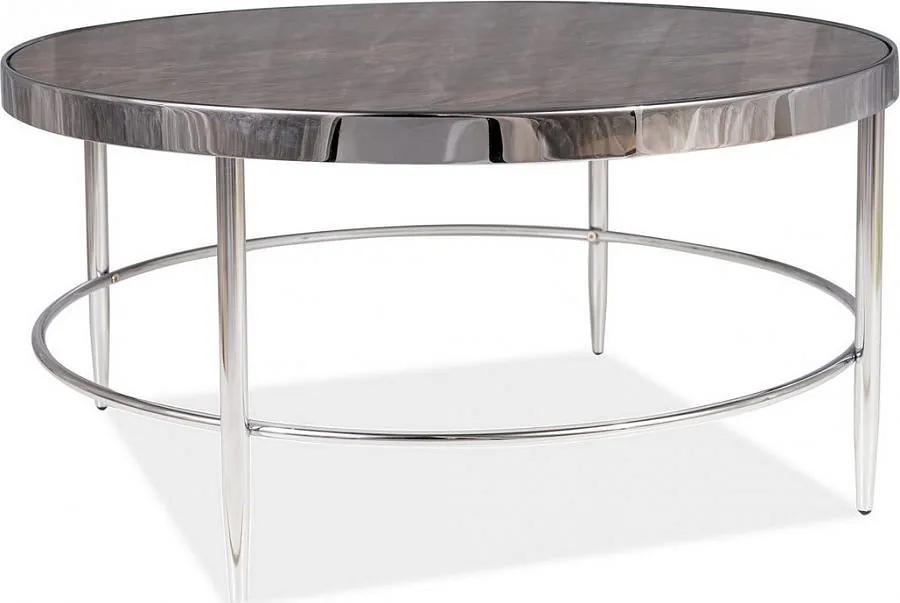 Casarredo - Komfort nábytek Kulatý konferenční stolek AURORA B mramor/chróm
