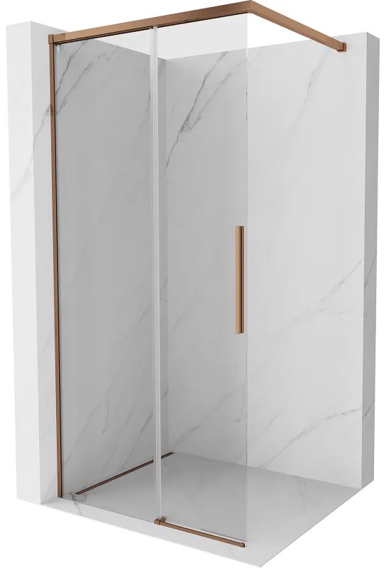 Mexen Rox sprchová stěna Walk-in 70 x 200 cm, transparentní 8 mm, růžové zlato - 8C2-070-003-60-00