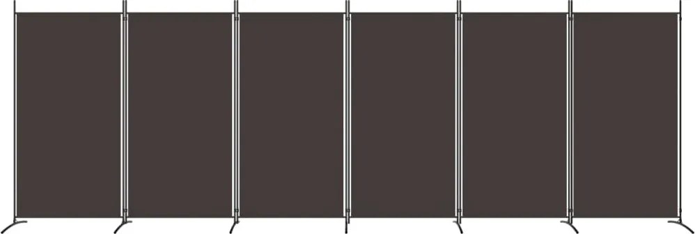 vidaXL 6dílný paraván 520x180 cm textil [350273] Barva: Hnědá