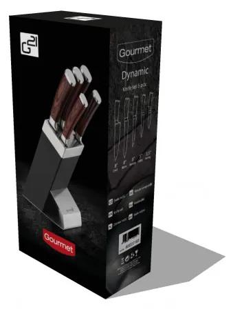 Sada nožů G21 Gourmet Dynamic 5 ks + černo-nerezový blok