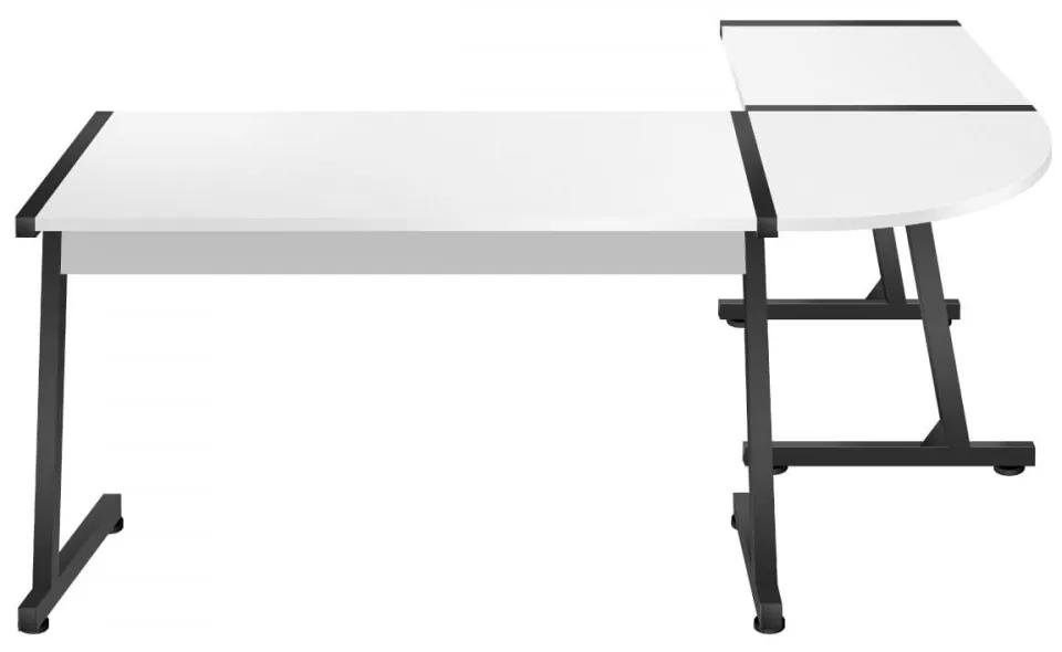 Prostorný rohový stůl HERO 6.0 v bílé barvě