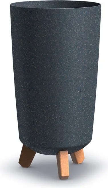 PRO Květináč GRACIA TUBUS SLIM ECO WOOD antracit 19,5cm