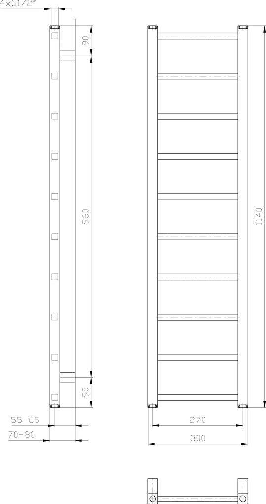 Sapho Sapho, MAKRO LIGHT topné těleso 300x1140 mm, bílá, IR444T