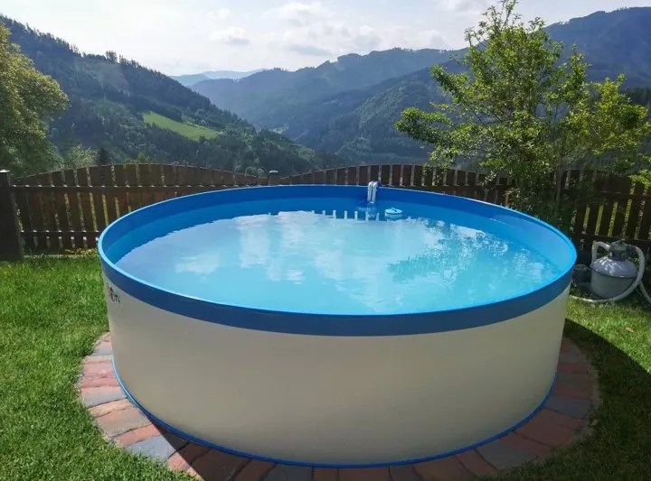 Planet Pool Polozapuštěný bazén s ocelovou stěnou Azurotico 3,5 x 0,9 m White/Blue 0016