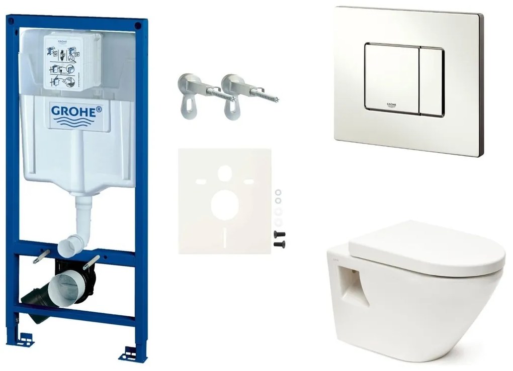 Cenově zvýhodněný závěsný WC set Grohe do lehkých stěn / předstěnová montáž+ WC Vitra Integra SIKOGRSINT2S