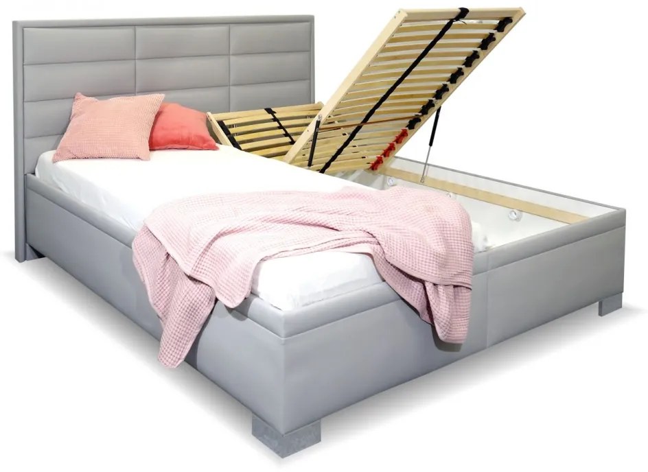 Vysoká čalouněná postel s úložným prostorem CASIOPEA INTENA, 180x200 cm, PN (ekokůže)