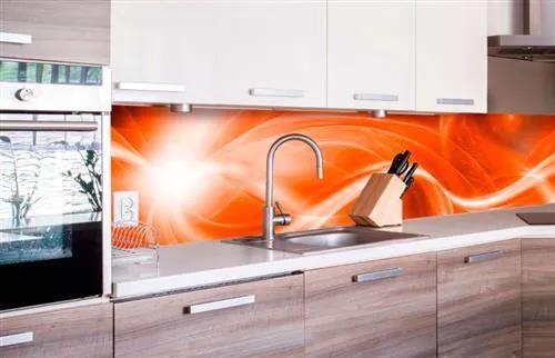 Samolepící tapety za kuchyňskou linku abstrakt oranžový rozměr 260 cm x 60 cm