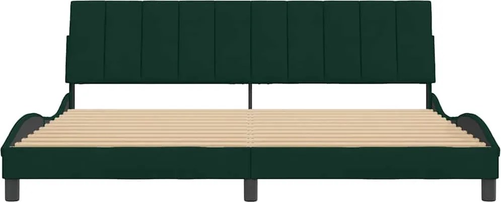 Rám postele bez matrace Hanko tmavě zelená 200 x 200 cm samet 3207870