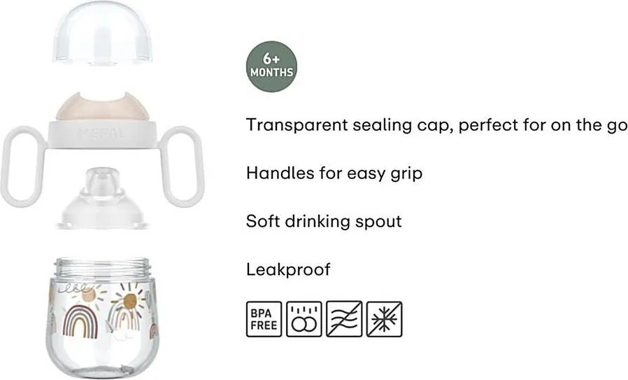 Světle růžový plastový dětský hrnek 200 ml Fairy Garden – Mepal